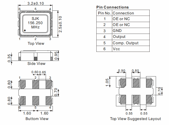 3H Series |HCSL Ouput SMD 3225 Crystal Oscillator-SJK Crystal Oscillator